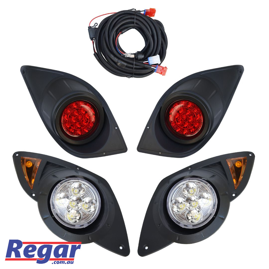 Deluxe Yamaha G29 Drive Golf Cart LED Light Kit Headlight Tail Light B ...